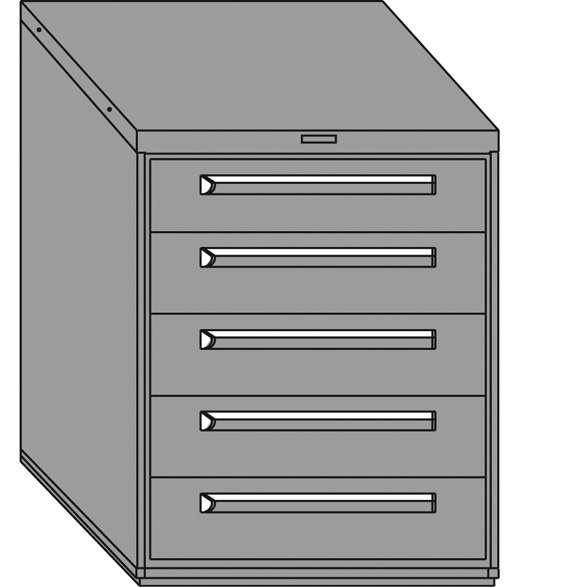 Equipto, 30in. wide Modular Drawer Cabinet- With Dividers, Height 38 in, Width 30 in, Drawers 5 ...